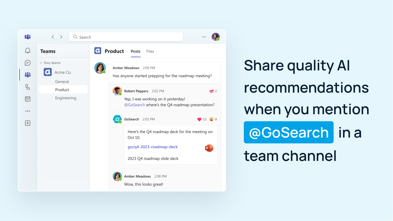 Start a two-way conversation: Use the GoSearch AI chatbot within MS ...